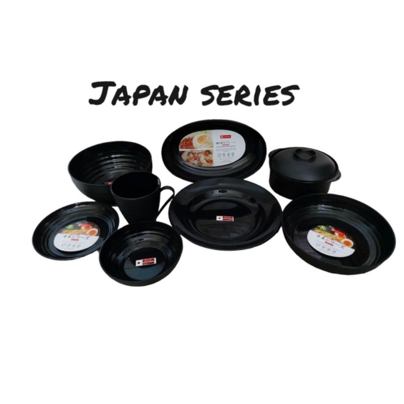 Jual [ 2 PCS ] Mangkok Piring Gelas Mangkok + Tutup Ramen Plastik Hitam ...