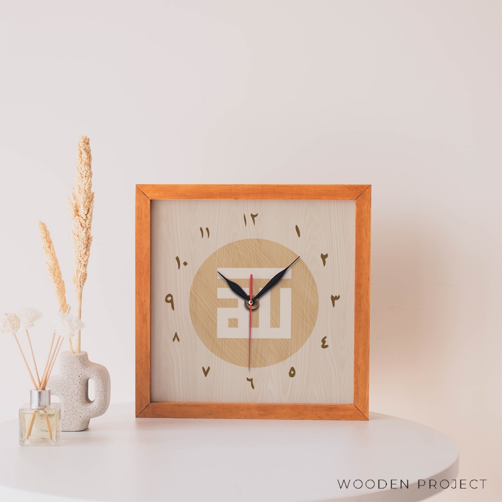 Jual Wooden Projects Jam Dinding Kotak Frame Angka Arab Kamar Rumah ...