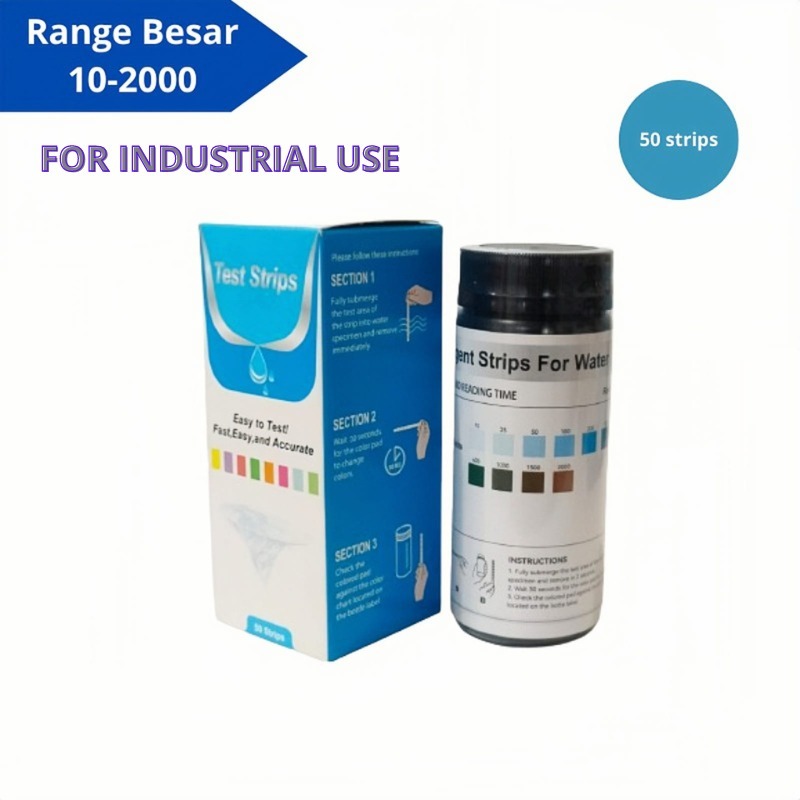Jual Alat Strip Test Tes Kualitas Air Water Chlorine klorin isi 50 ...
