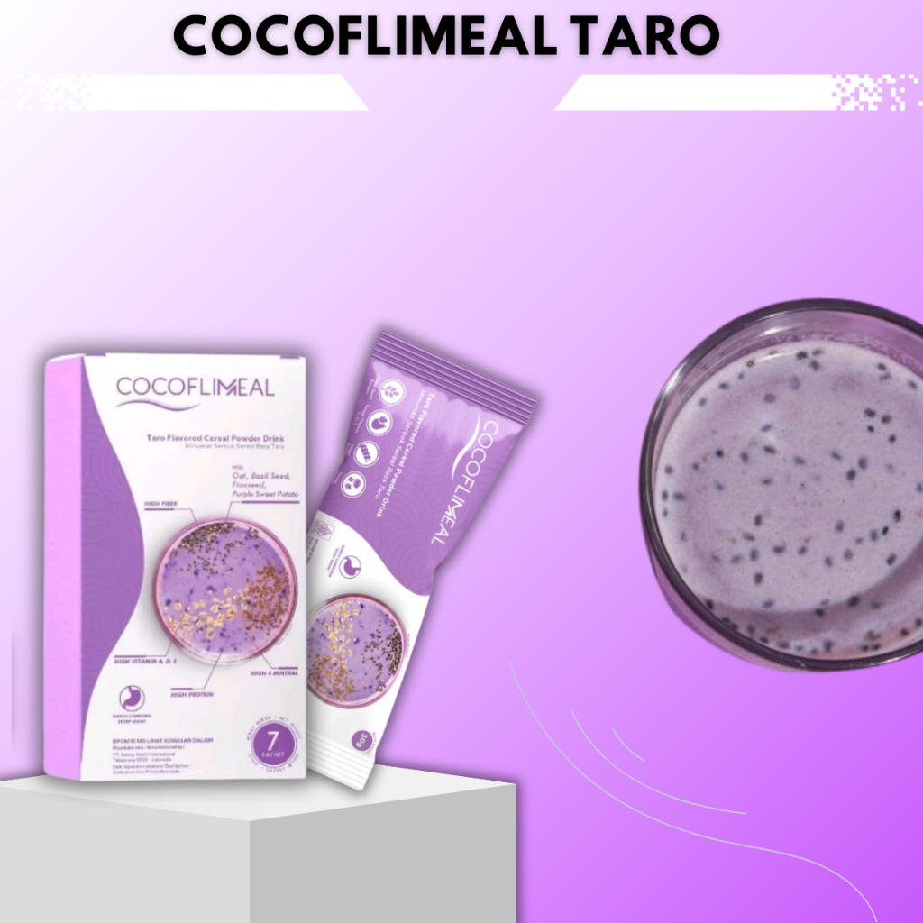 Jual Minuman Serbuk Kesehatan Cocoflimeal Taro Choco isi 7 sachet ...