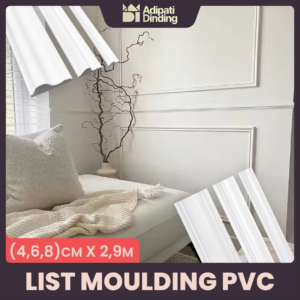 Jual List Moulding Bahan PVC Premium Lebar 8,6,4 Cm Panjang 2,9 Meter ...