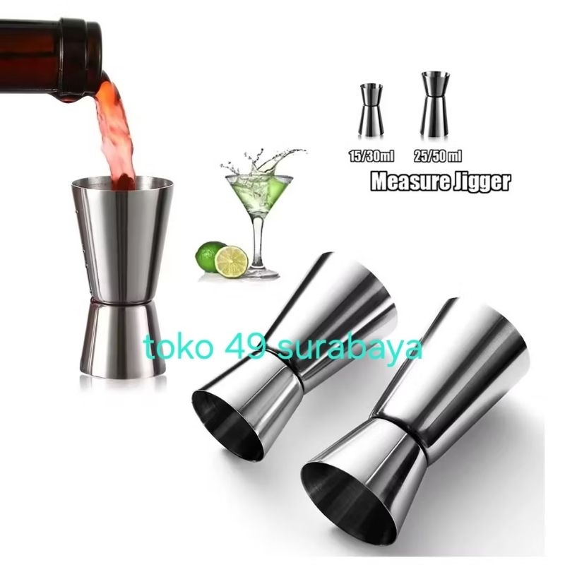 Jual gelas takar mini / jigger stainles / gelas sirup / takaran mini ...