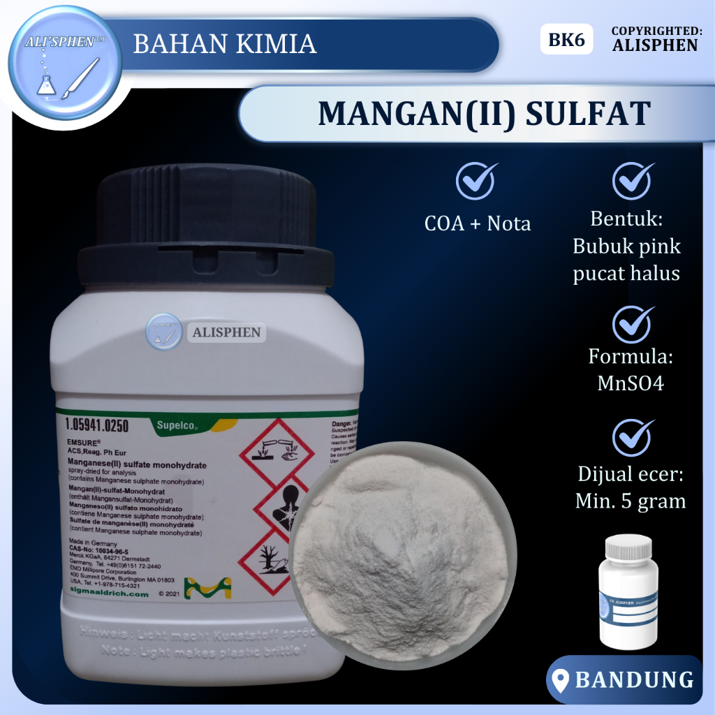 Jual [BK6] MnSO4 Manganese (II) Sulfate | MERCK | Pro Analysis | EMSURE ...