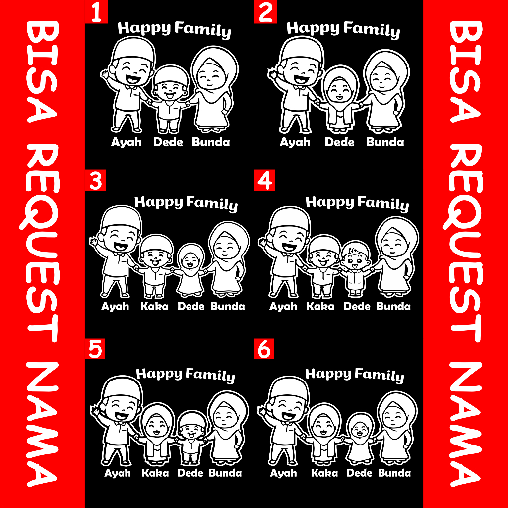 Jual Cutting Sticker Happy Family Stiker Mobil Stiker Kaca Stiker ...