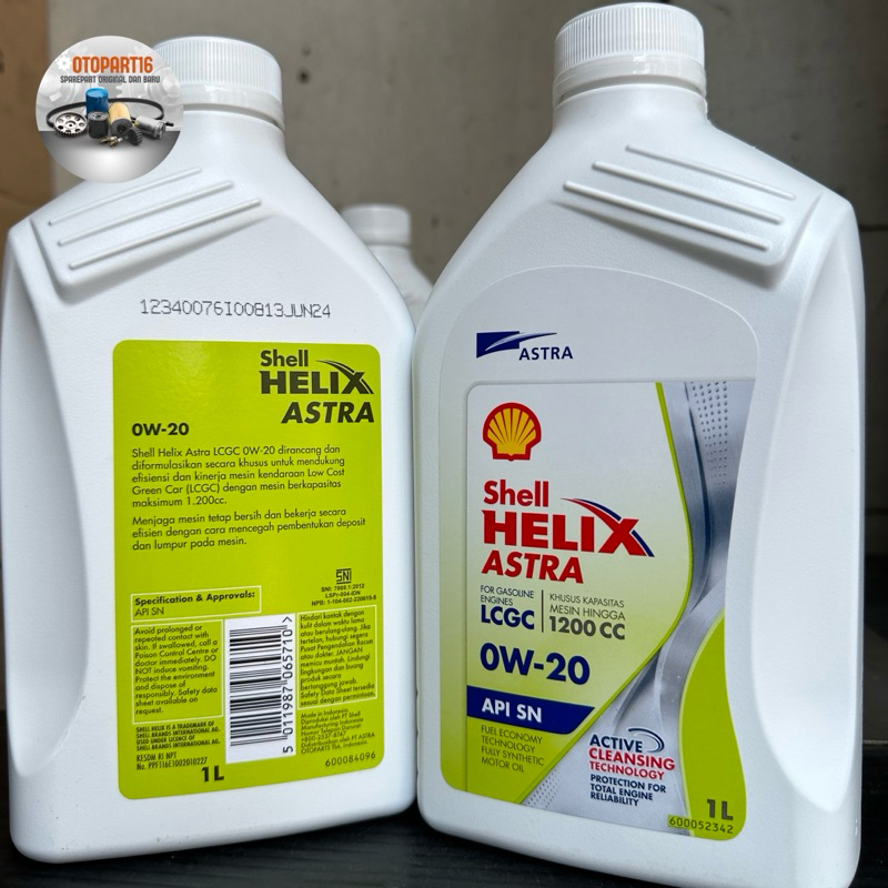 Jual Shell Helix Astra LCGC 0W-20 API SN Fuel Economy Technology & Full ...