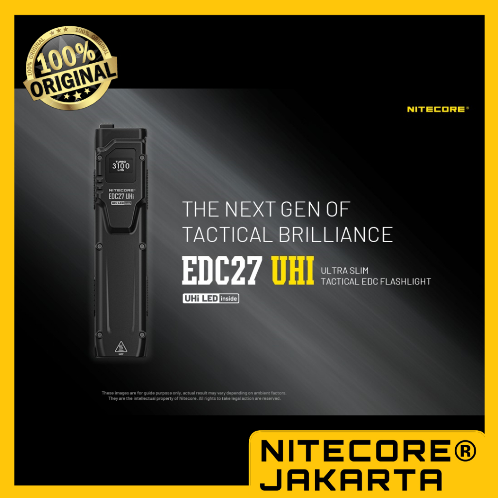 Jual Nitecore EDC27 UHi Ultra Slim Flat EDC Flashlight 3100 Lumens | Shopee Indonesia