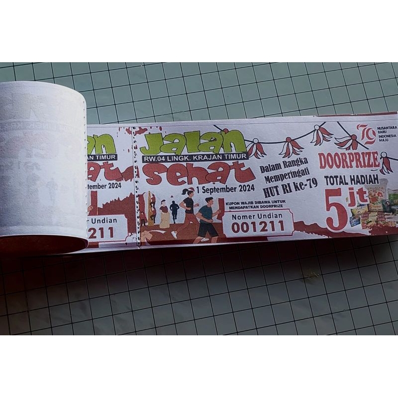 Jual KUPON 17AN / KUPON UNDIAN/KARCIS PARKIR/KUPON JALAN SEHAT / TIKET ...