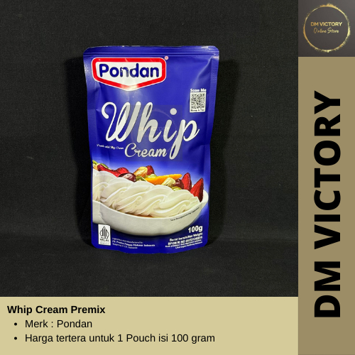 Jual Pondan Whip Cream Pouch isi 100 gr / Whipping Cream / Krim Kue ...