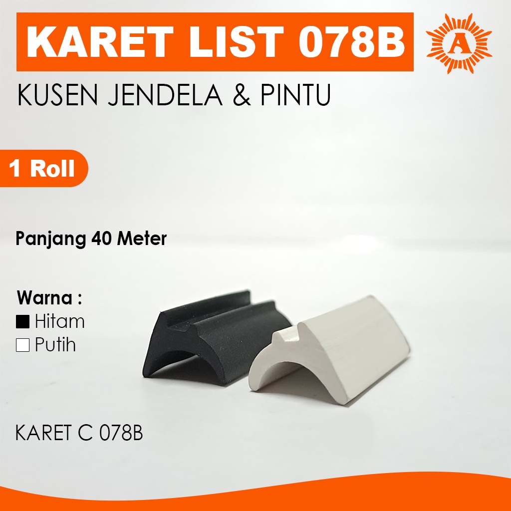 Jual Karet List C 078B Kusen Jendela Pintu Aluminium Roll Panjang 40 ...