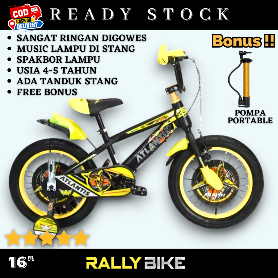 Jual Sepeda anak cowok roda 4 ukuran 16 inc laki laki umur 4 5 tahun ...
