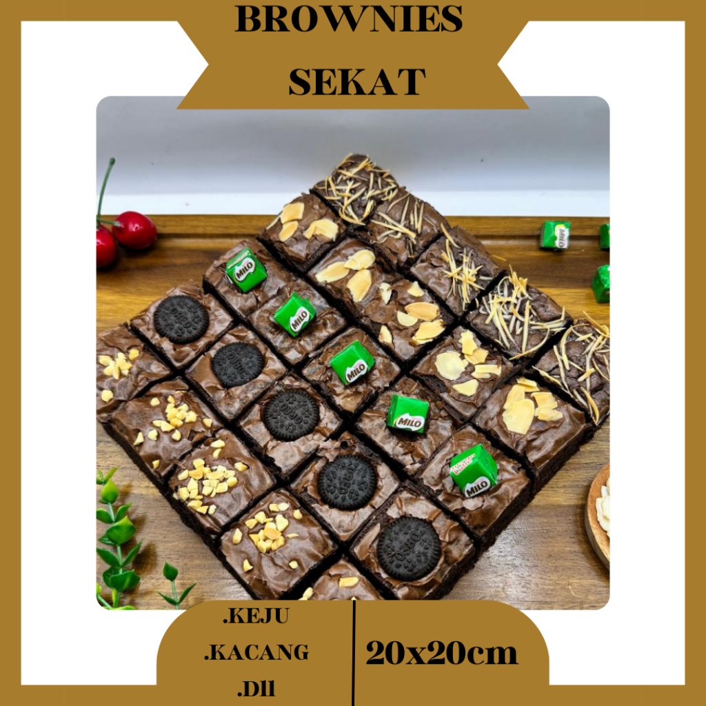 Jual Brownies Panggang Sekat 9 / Brownies Fudgy sekat 18 / Brownies ...