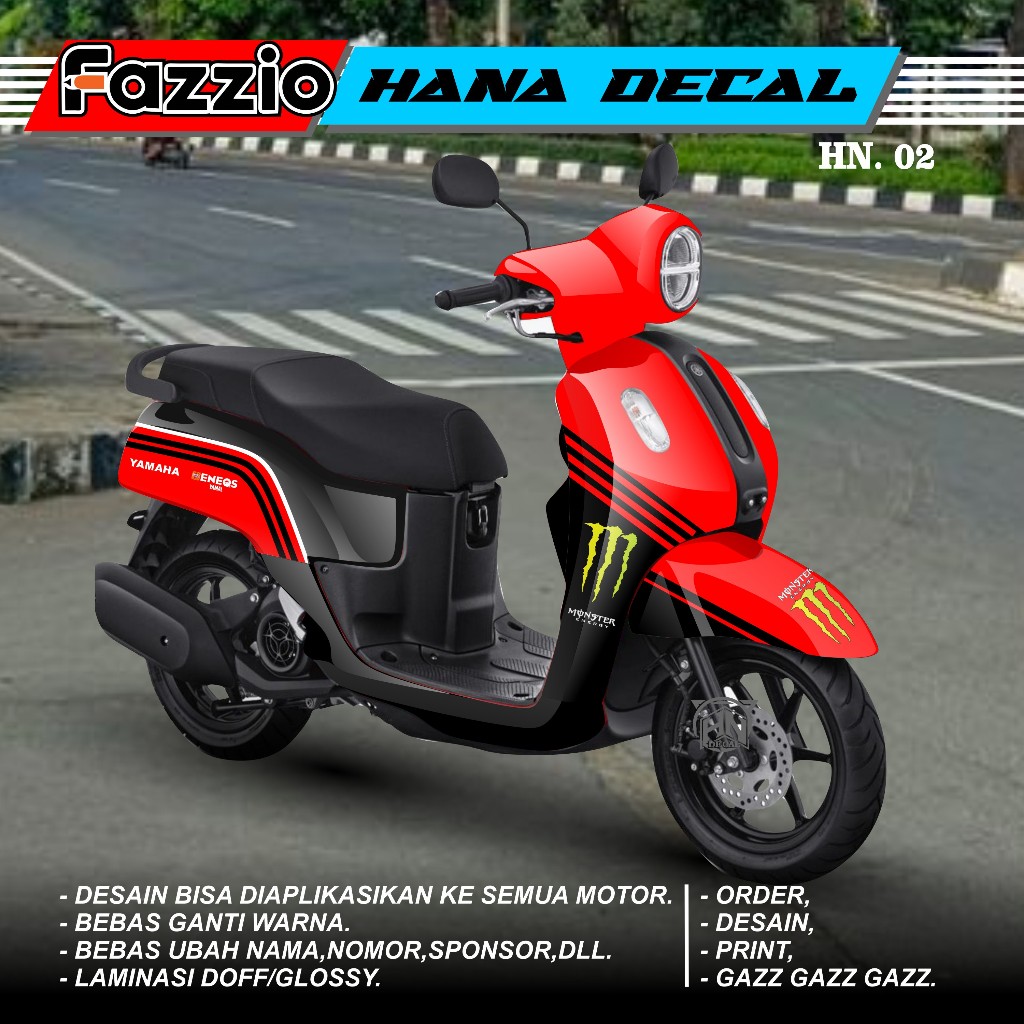 Jual (NEW) Decal Sticker Yamaha Fazio Full body Stiker Dekal Motor HANA ...