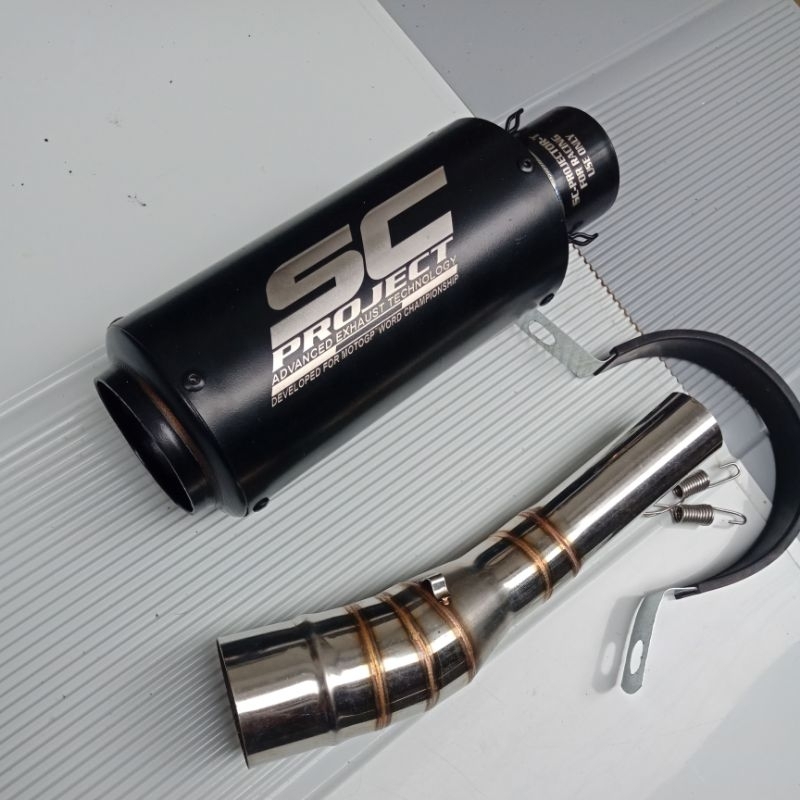Jual KNALPOT RACING SC PROJECT BLACK DOP PLUS SLIP ON NEW CB150R ...