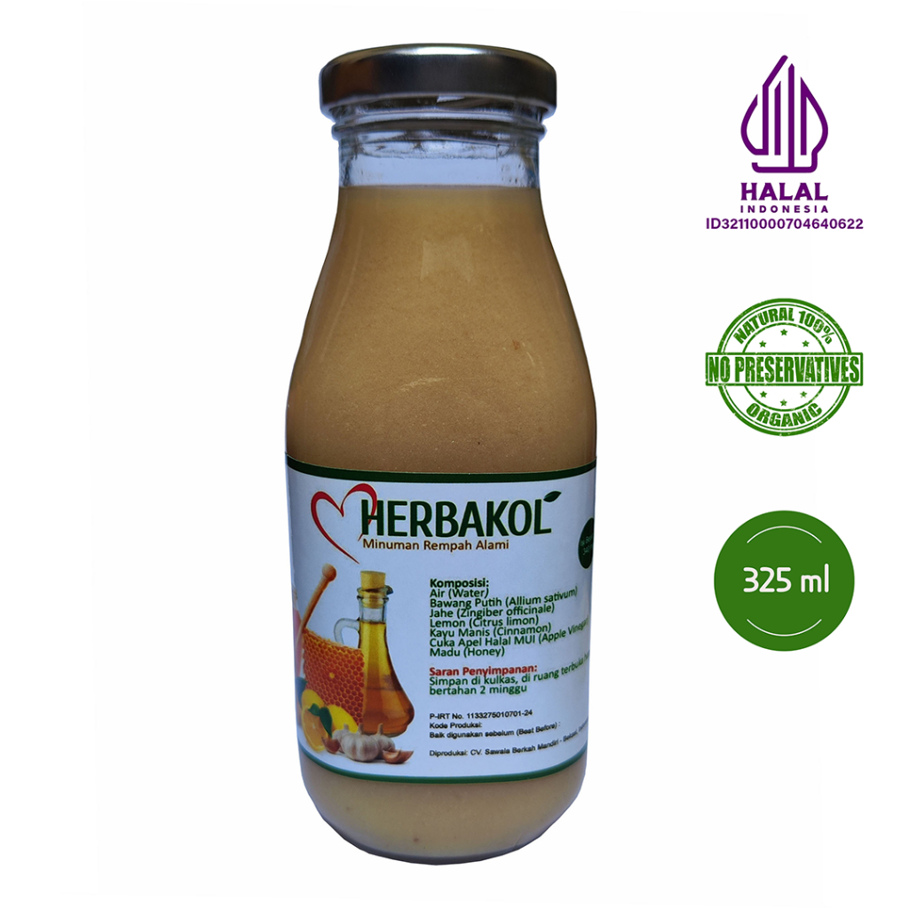 Jual Jus Bawang Putih Jahe Merah Lemon Cuka Apel Madu Cinnamon HERBAKOL ...