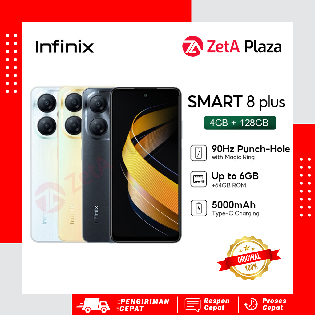 Jual Infinix Smart 8 Plus 4/128GB Battery 6000 mAh 50MP Camera Garansi ...