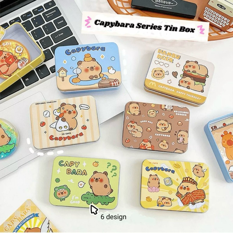 Jual Capybara Series Tin Box Accessories Box Card Tin Case Organizer ...