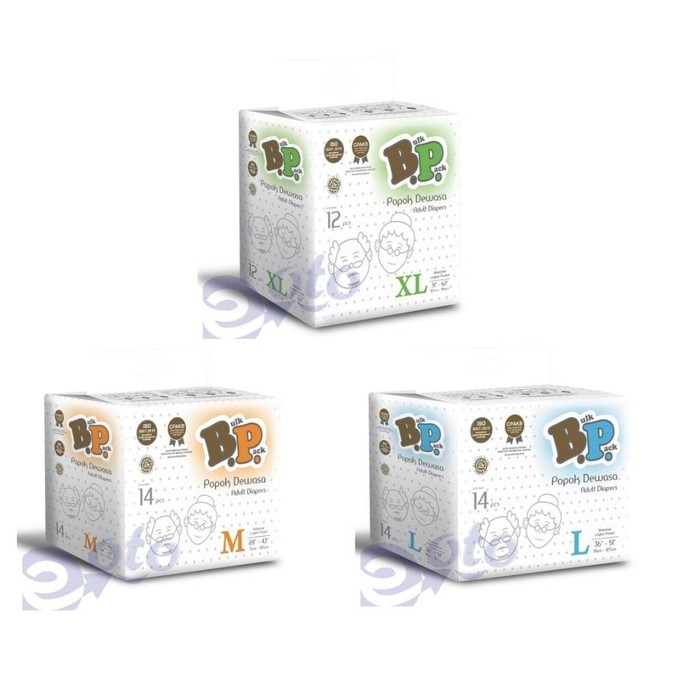 Jual BP Adult Diapers / Popok Perekat Dewasa Orang Tua Size M14, L14 ...