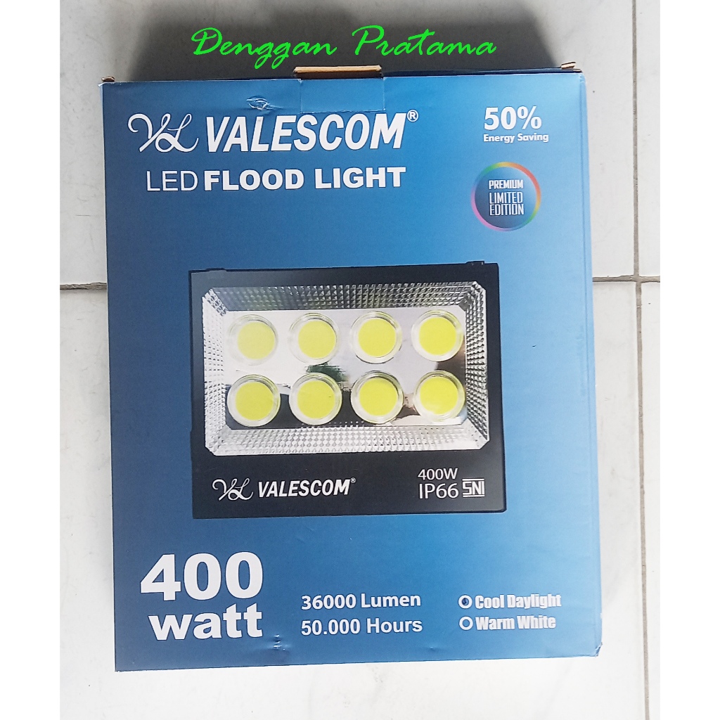 Jual Lampu Sorot 400 Watt Tembak IP66 Valescom 400W LED Flood Light Putih | Shopee Indonesia