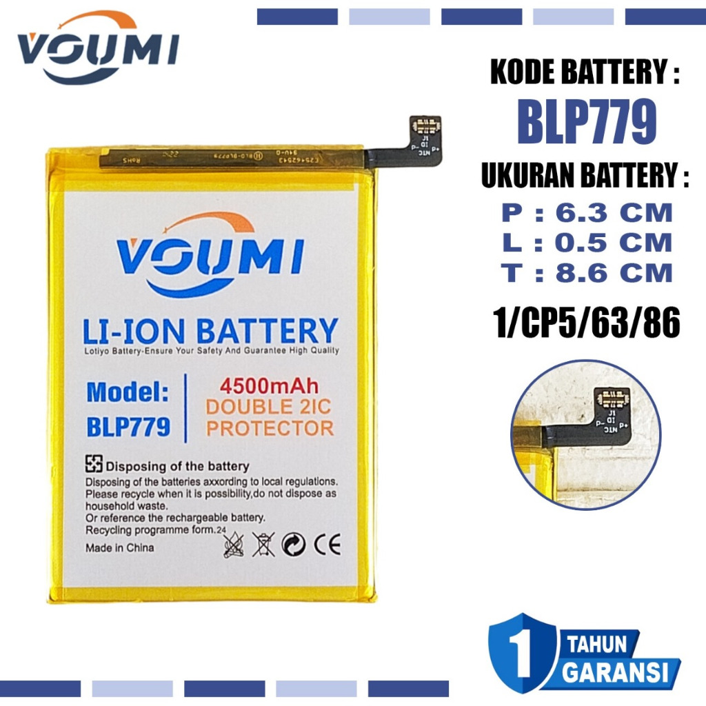 Jual Battery VOUMI BLP-779/Blp779 Double IC Power high Capacity Compatible Hp Oppo A92S - PDKM00 ...