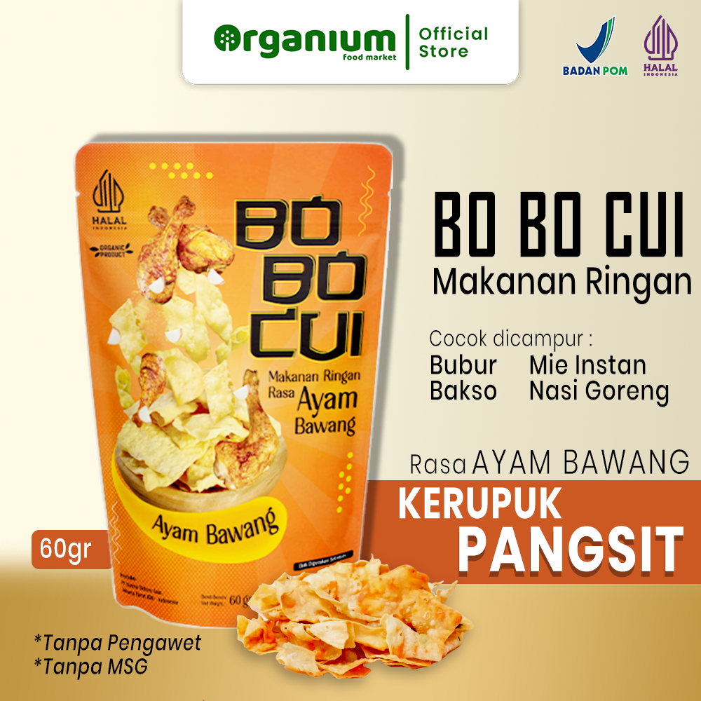 Jual Bobocui Crackers ORGANIUM Makanan Ringan Kerupuk Pangsit Rasa Ayam ...