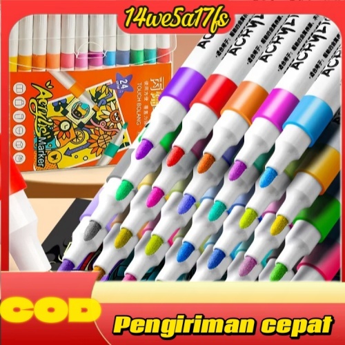 Jual Spidol Akrilik Acrylic Marker Set 12/24/36/48/60/80 Warnas Paint ...