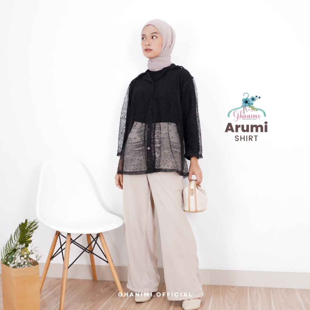 Jual Ghanimi - Arumi Kemeja Brukat / Outer Brukat Lebaran / Atasan Wanita Kekinian / Atasan ...