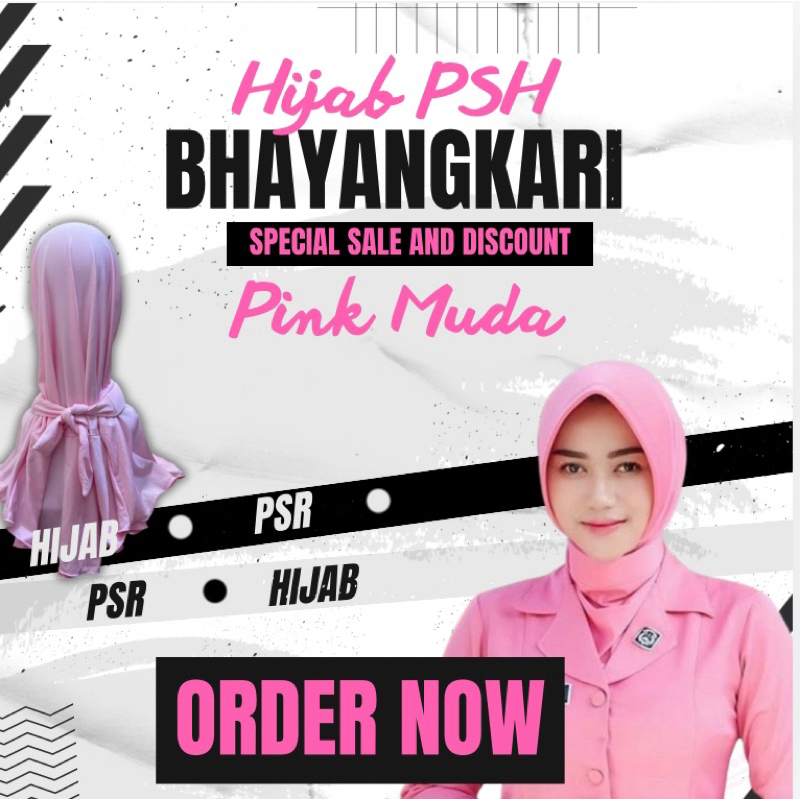 Jual Hijab | Jilbab Bhayangkari Garis Banyak Full Pink muda Original ...