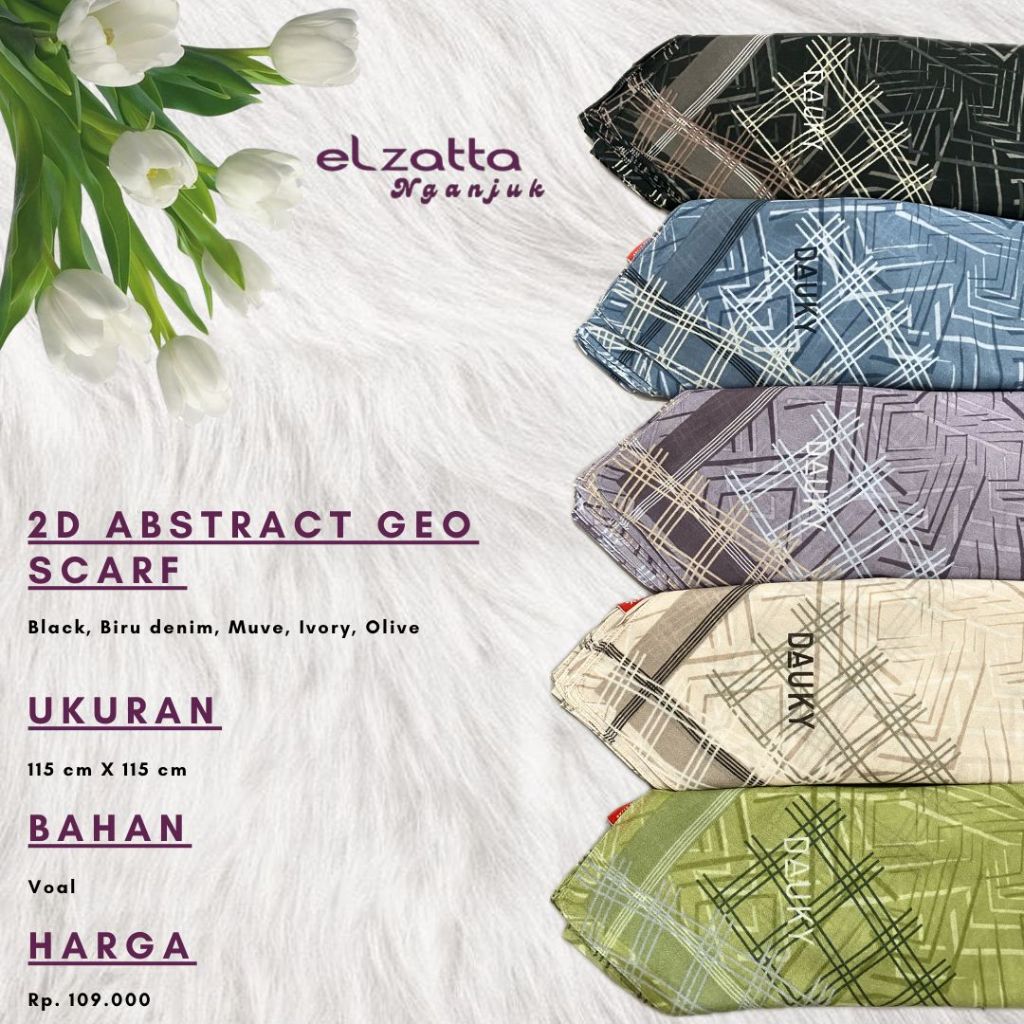 Jual NEW COLLECTION DAUKY 2D ABSTRACT GEO SCARF (NGANJUK) | Shopee ...