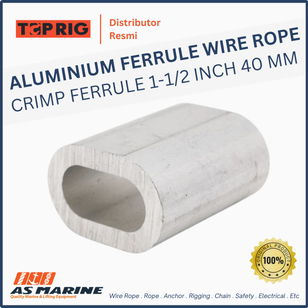 Jual Aluminium Ferrule / Crimp Ferrule Wire Rope 40 mm 1-1/2 Inch ...