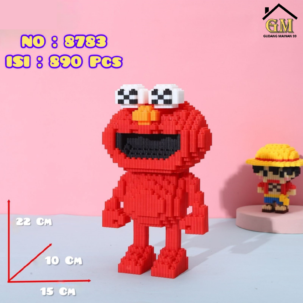 Jual Nano Blocks Elmo Series 3D Model, Mainan Blok Susun Karakter Elmo ...