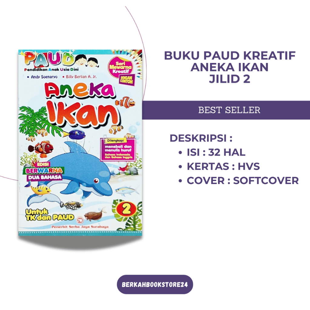 Jual Buku Paud Seri Mewarnai Kreatif Dengan Contoh Aneka Ikan Jilid 2 ...