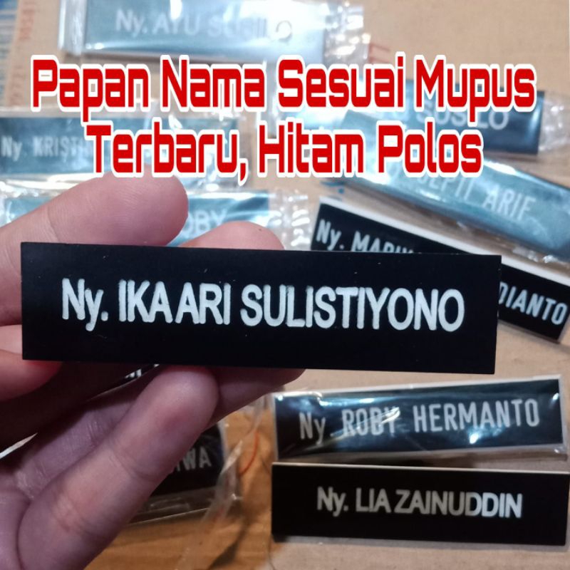 Jual Papan Nama/Name Taq Sesuai Mupus terbaru Persit, Hitam Polos ...