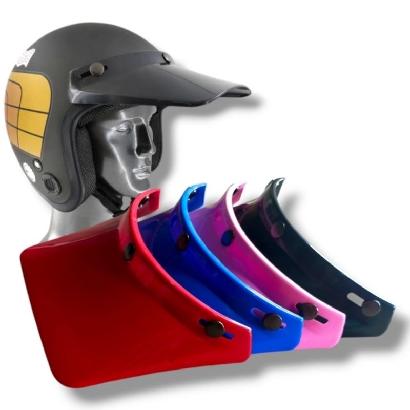 Jual Pet Helm Panjang Polos || Pet helm retro panjang 3 kancing helm ...