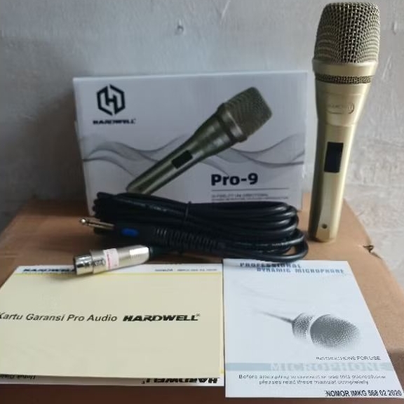 Jual MIC MICROPHONE KABEL HARDWELL PRO 9 GOLD ORIGINAL GARANSI RESMI ...