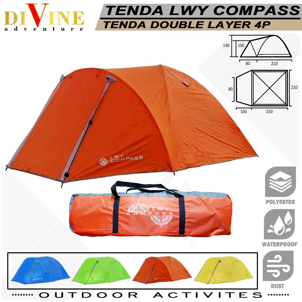 Jual Tenda double 4 - 5 orang - Tent Compass Camping waterproof outdoor ...