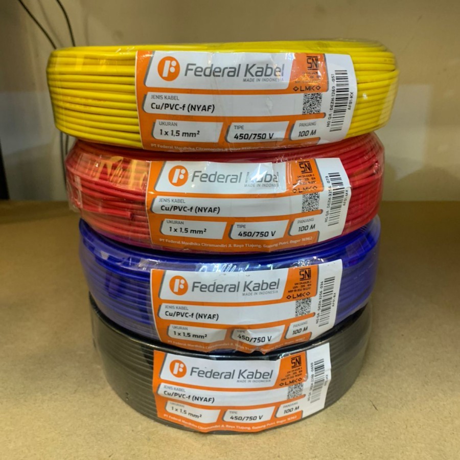 Jual Kabel Serabut NYAF AF 1x1.5mm 1x1,5mm 1.5 1,5mm Federal 1,5 mm PER METER | Shopee Indonesia