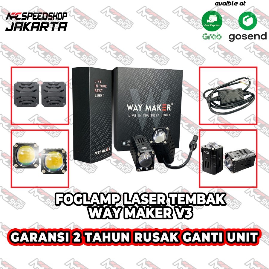 Jual Lampu Fog Lamp LED Sorot Tembak Mini Foglamp Kabut Waymaker Way ...