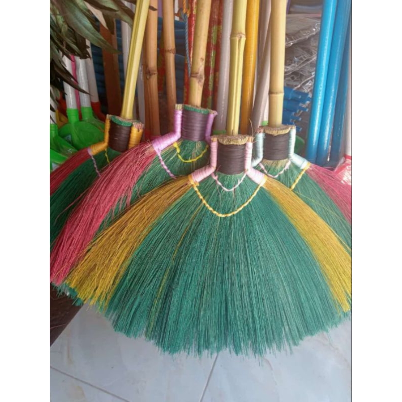 Jual Sapu Lantai Rayung Anti Rontok / Sapu Lantai Rayung Gagang Bambu ...