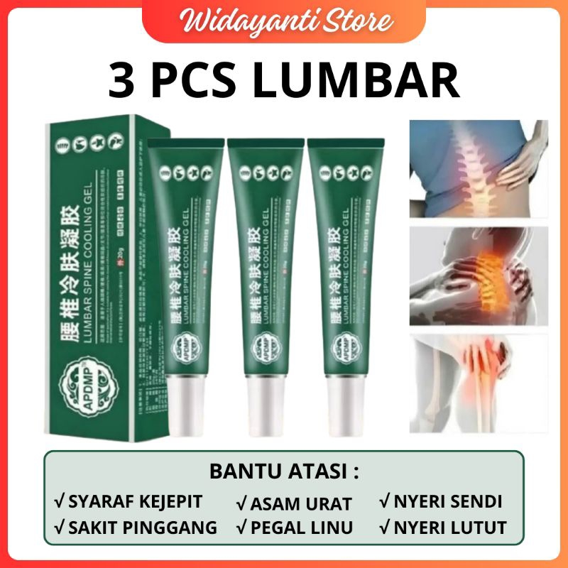 Jual Promo 3 Pcs Lumbar Spine Cooling Gel APDMP ORIGINAL Krim Oles Syaraf Kejepit Pereda Nyeri ...