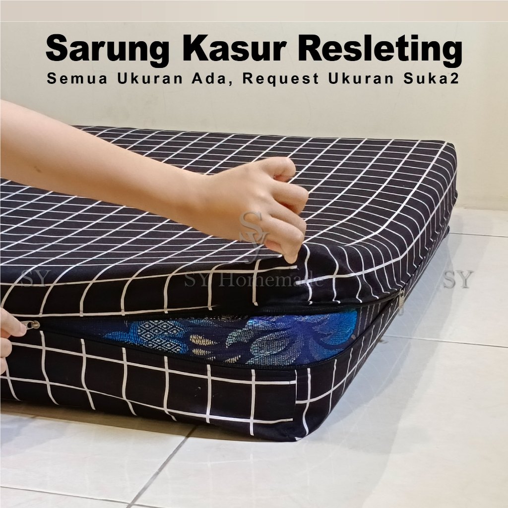 Jual Sarung Kasur Busa / Springbed Resleting Cover All Motif | Shopee ...