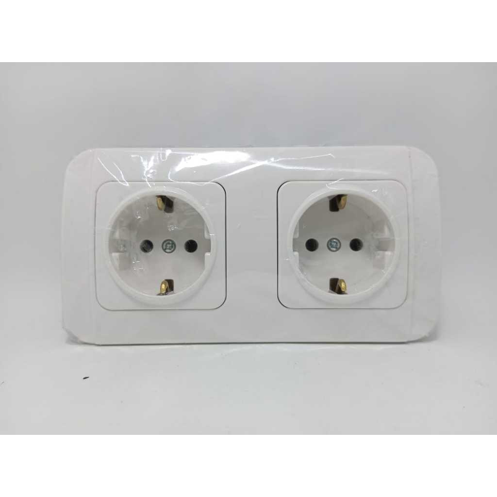 Jual STOP KONTAK DOUBLE / STOPKONTAK 2 GANG WID BROCO GALLEO G25151 ...