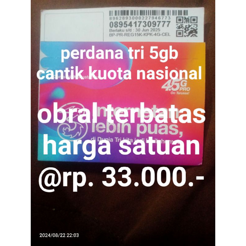 Jual perdana tri cantik 5gb | Shopee Indonesia