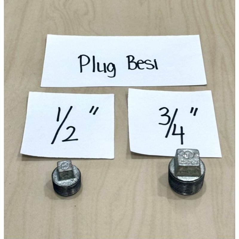 Jual Plug besi galvanis 3/4 inchi / tutup pipa galvanis drat luar ...