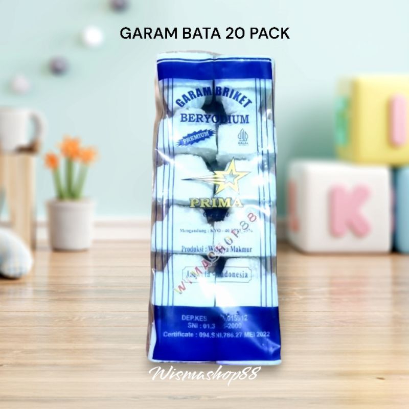 Jual GARAM BATA PRIMA SUPER 500 GRAM ISI 20 PACK / GARAM BRIKET ...