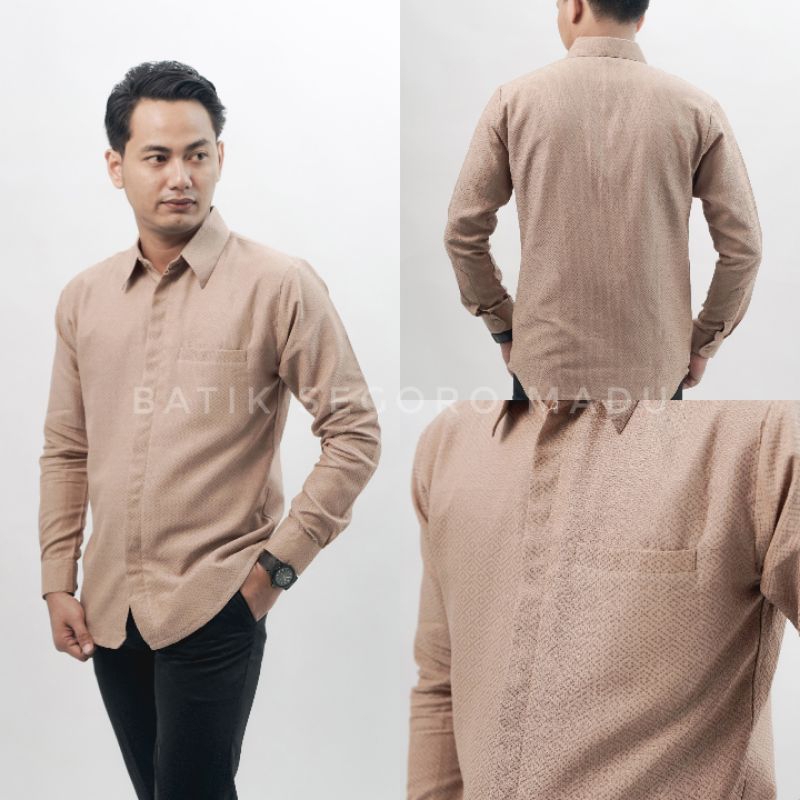 Jual Kemeja Polos Pria Eksklusif Lapis Furing Kemeja Katun Dobby Polos ...
