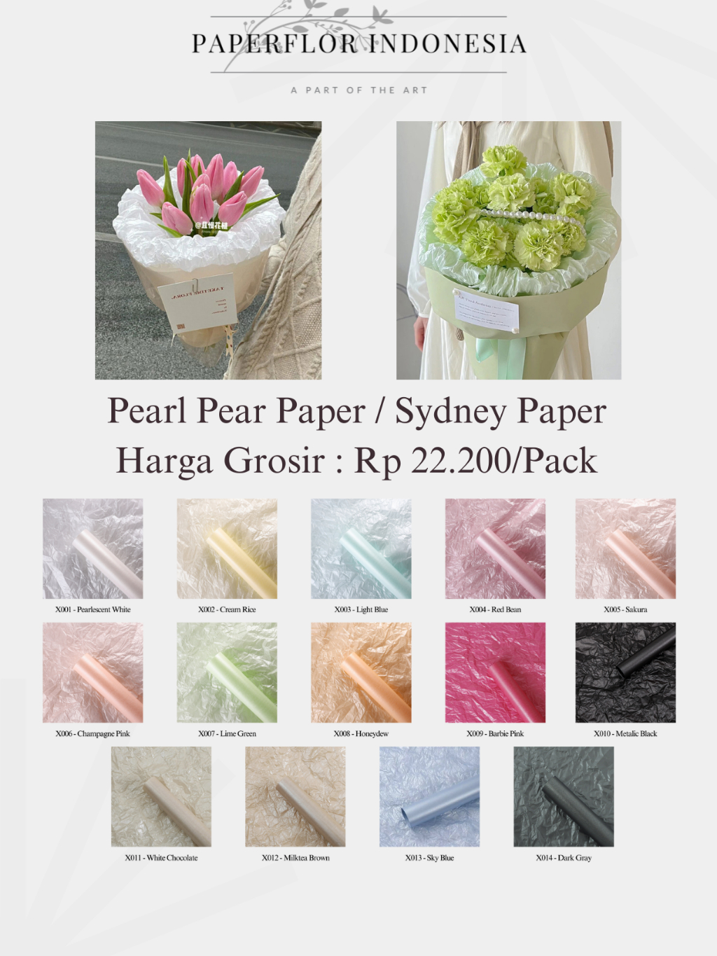 Jual (20 LEMBAR) PEARL PEAR PAPER / SYDNEY PAPER - KERTAS WRAP ...