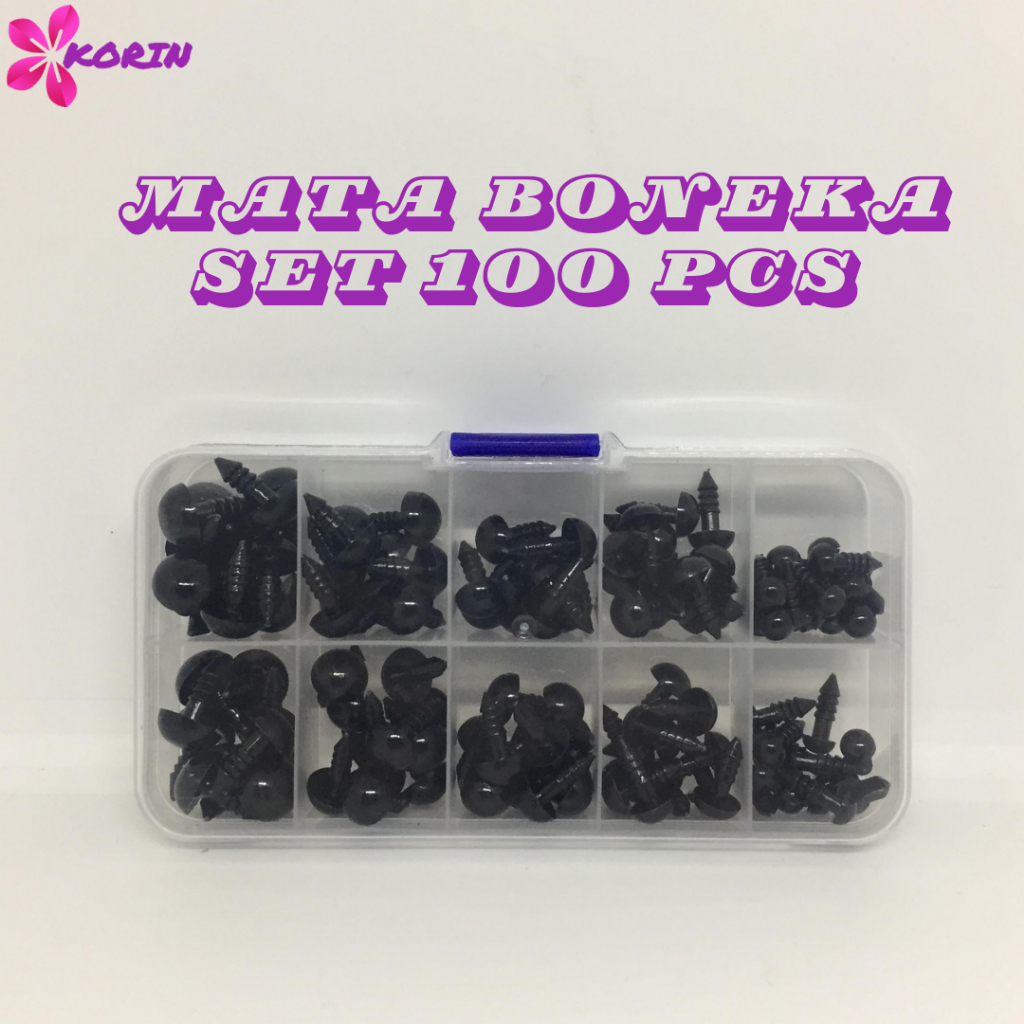 Jual [SET-100pcs] Mata Boneka Bulat Hitam / Amigurumi / Safety Eyes ...