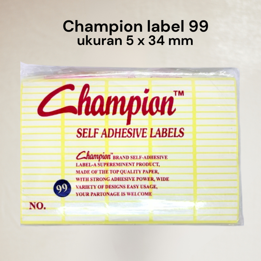 Jual Label CHAMPION / label nama Label 99/Label 103/Label 107/label 108 ...