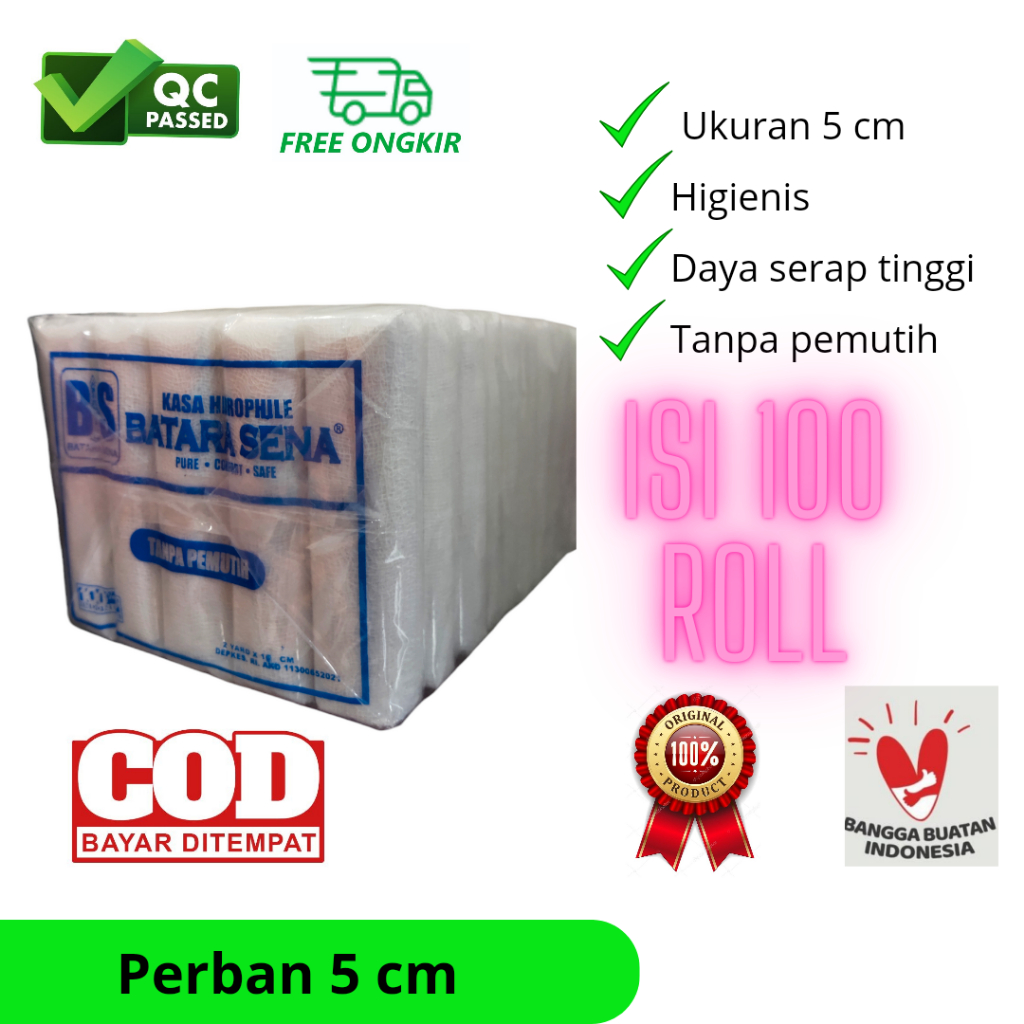 Jual Kasa perban gulung 5 cm / Kasa gulung 5 cm / Perban 5 cm | Shopee ...