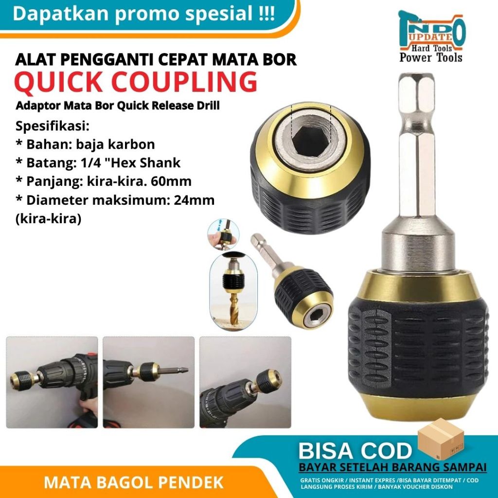 Jual Adaptor Mata Bor Quick Change Chuck Heksagonal 50/60mm pos yang ...